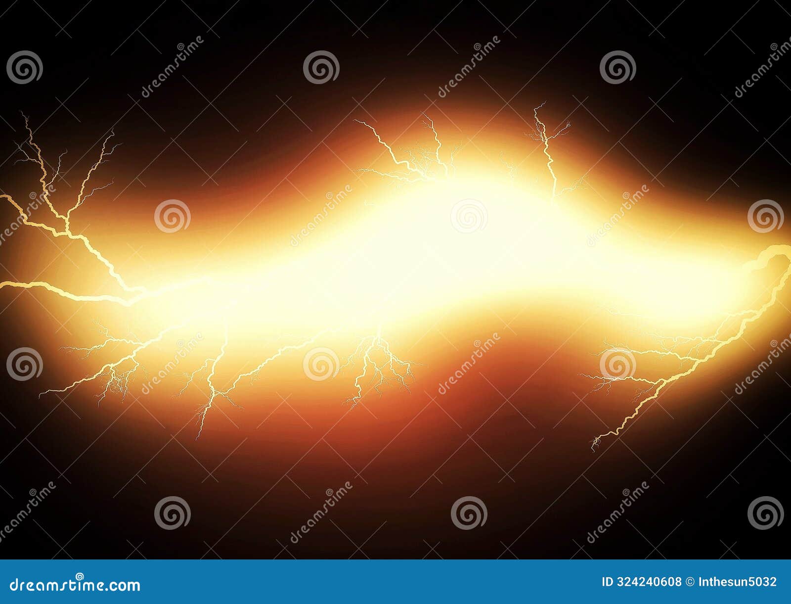 Orange Lightning in the Dark Stock Photo - Image of illumination, flash ...
