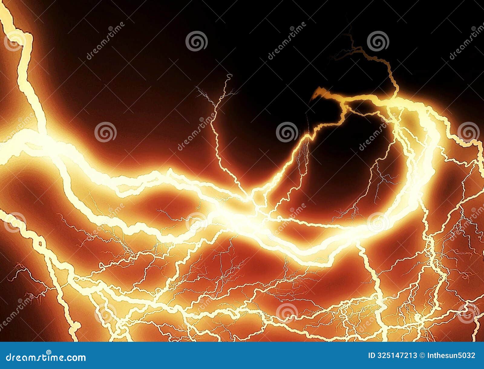 Orange Lightning in the Dark Stock Image - Image of design, nature ...