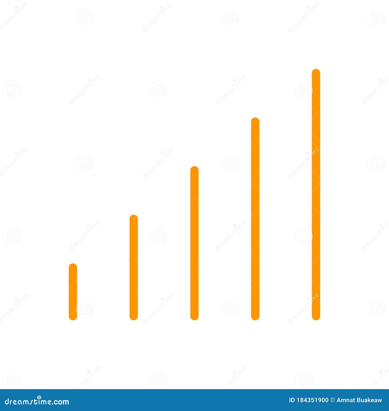 Orange Line Graph Symbol for Icon, Simple Line Bar Chart, Icon Signal ...
