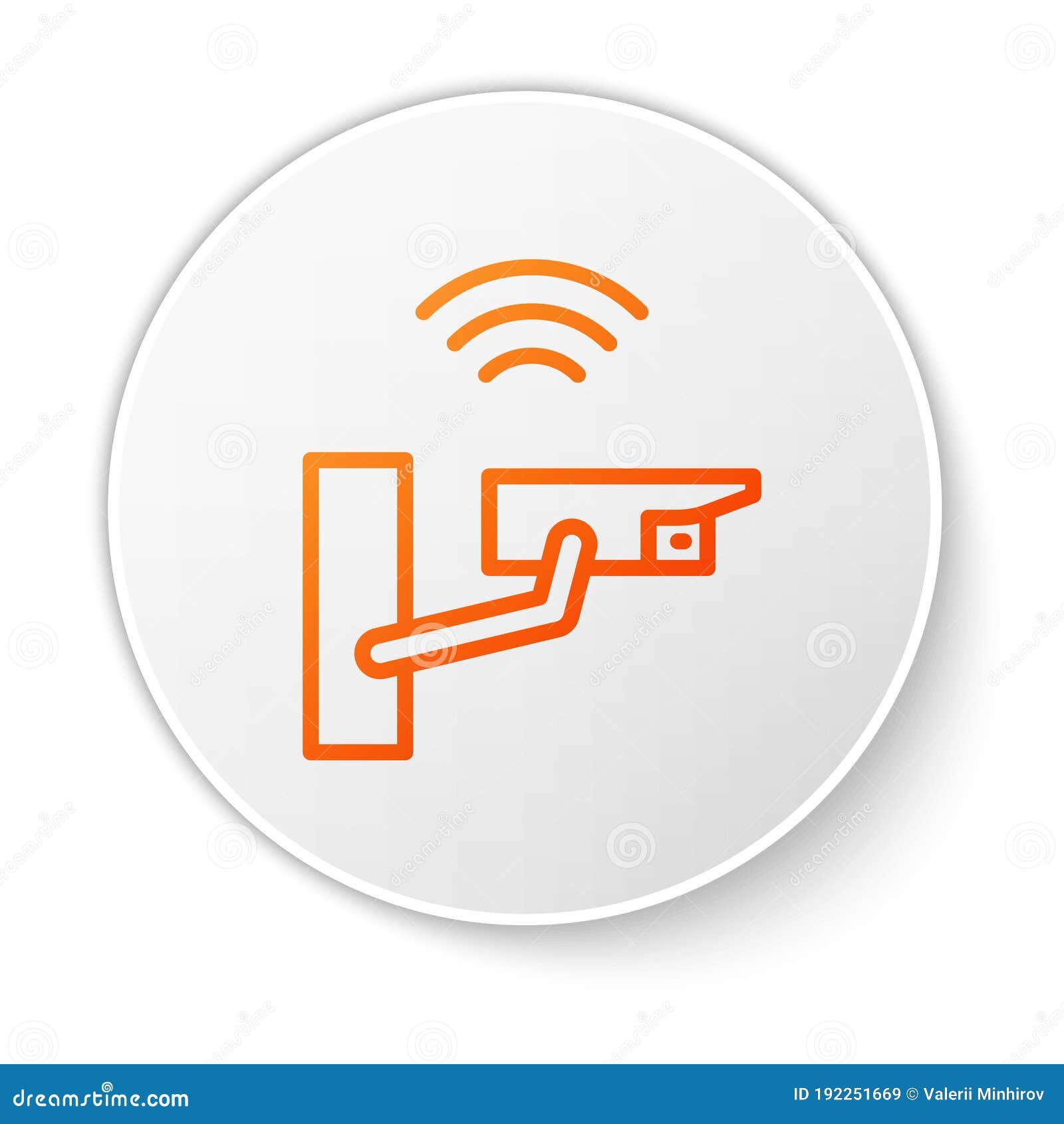 Orange Line Smart Security Camera Icon Isolated on White Background ...