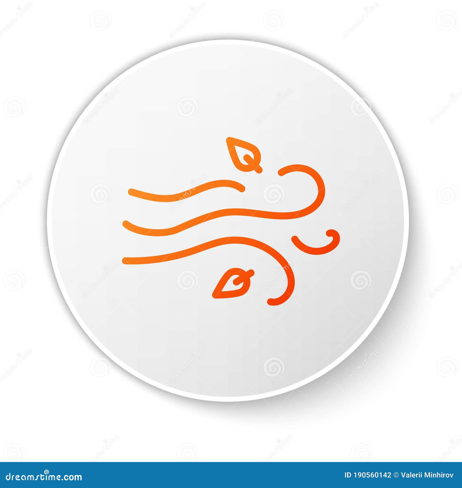 Orange Line Wind Icon Isolated on White Background. Windy Weather ...