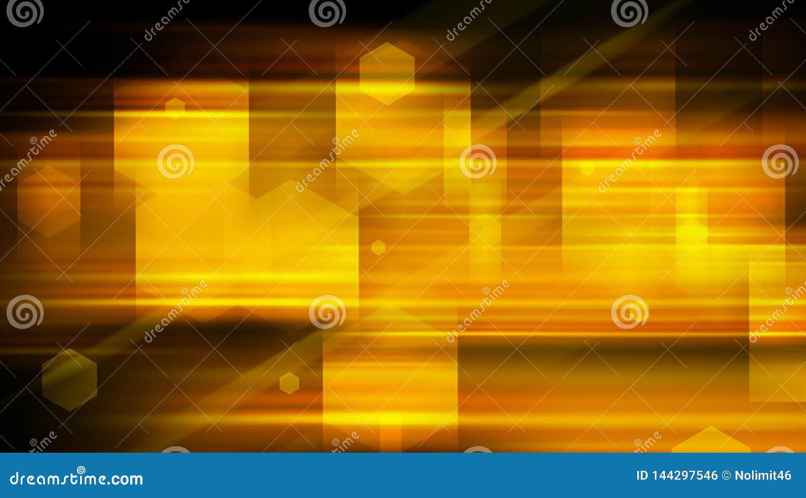 Orange Linear Abstraction with Geometrical Lines and Shapes, 3d Render ...