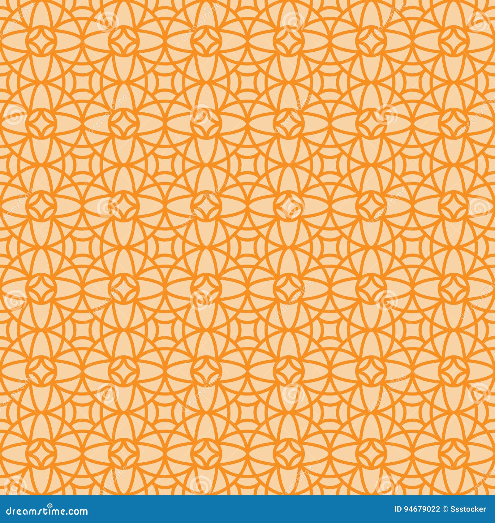 Orange Linear Arabic Ornamental Pattern Stock Vector - Illustration of ...
