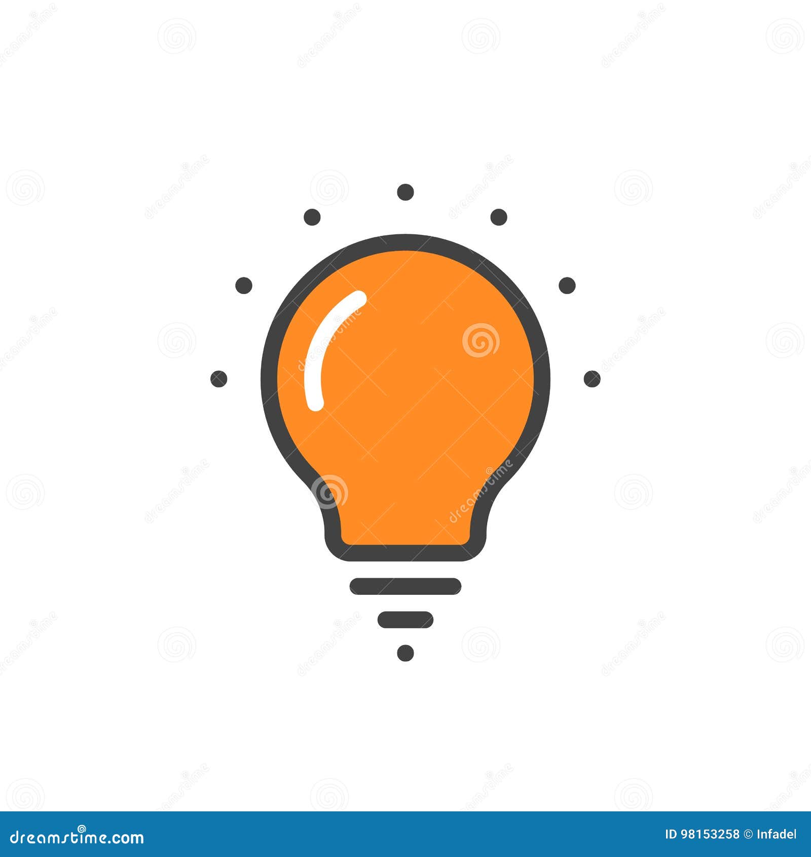 Orange linear bulb icon stock vector. Illustration of business - 98153258