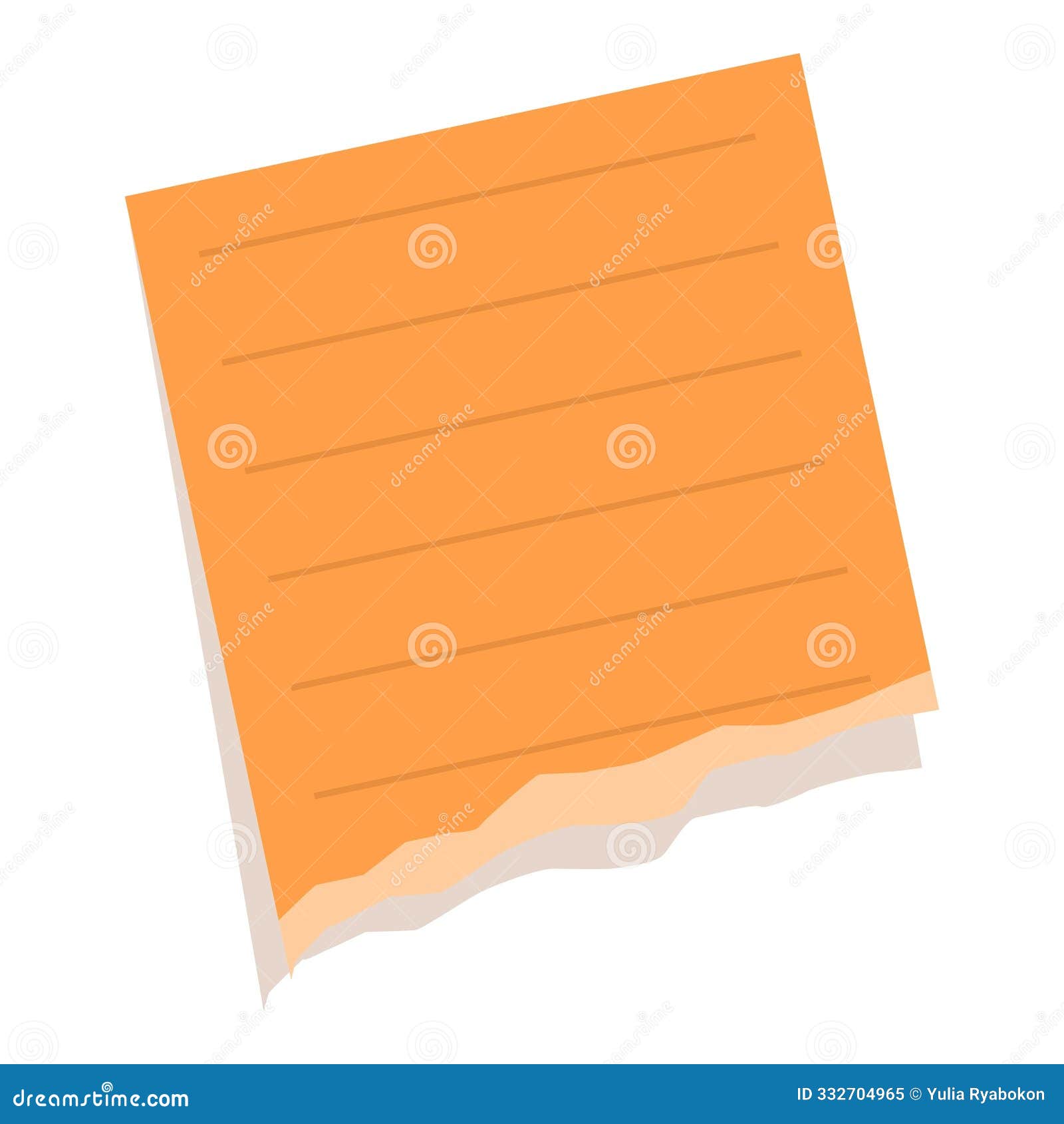 Orange Lined Paper is Shown with a Torn Bottom Edge Stock Illustration ...