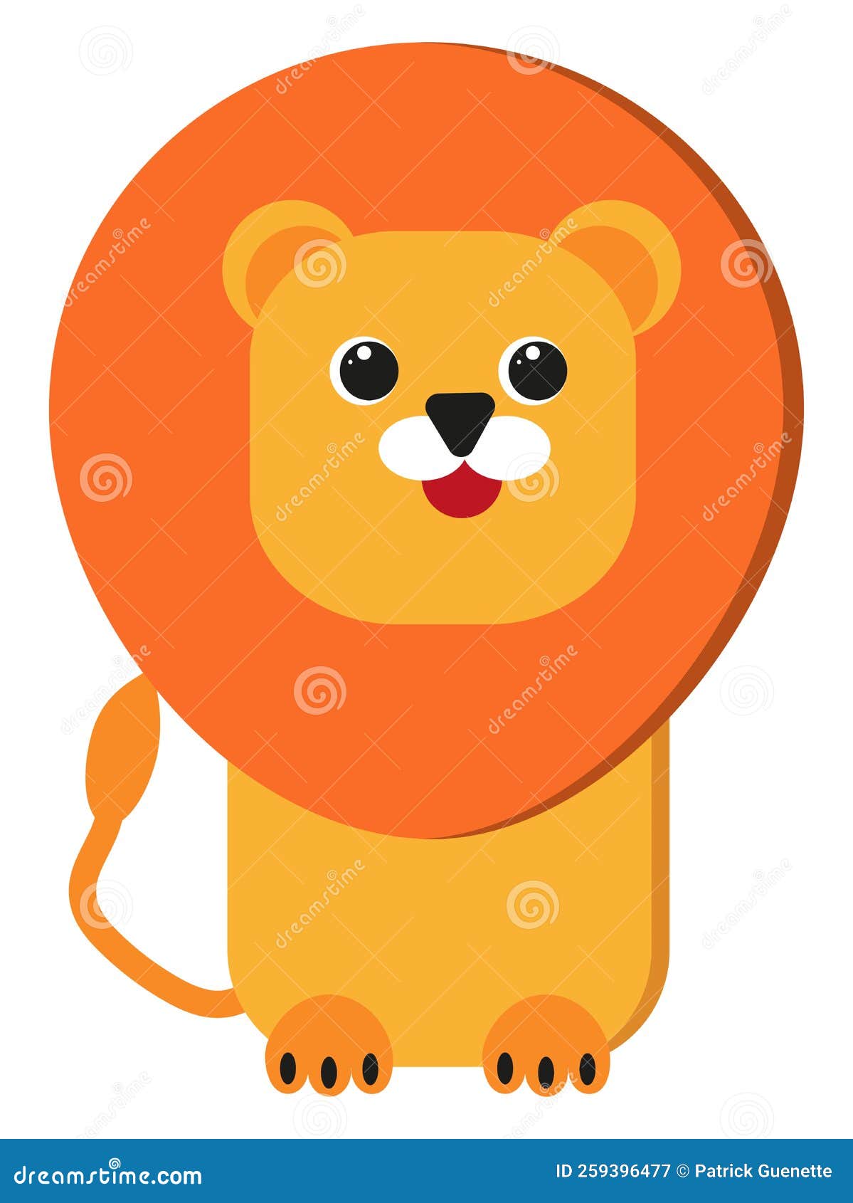Orange lion, icon stock vector. Illustration of funny - 259396477