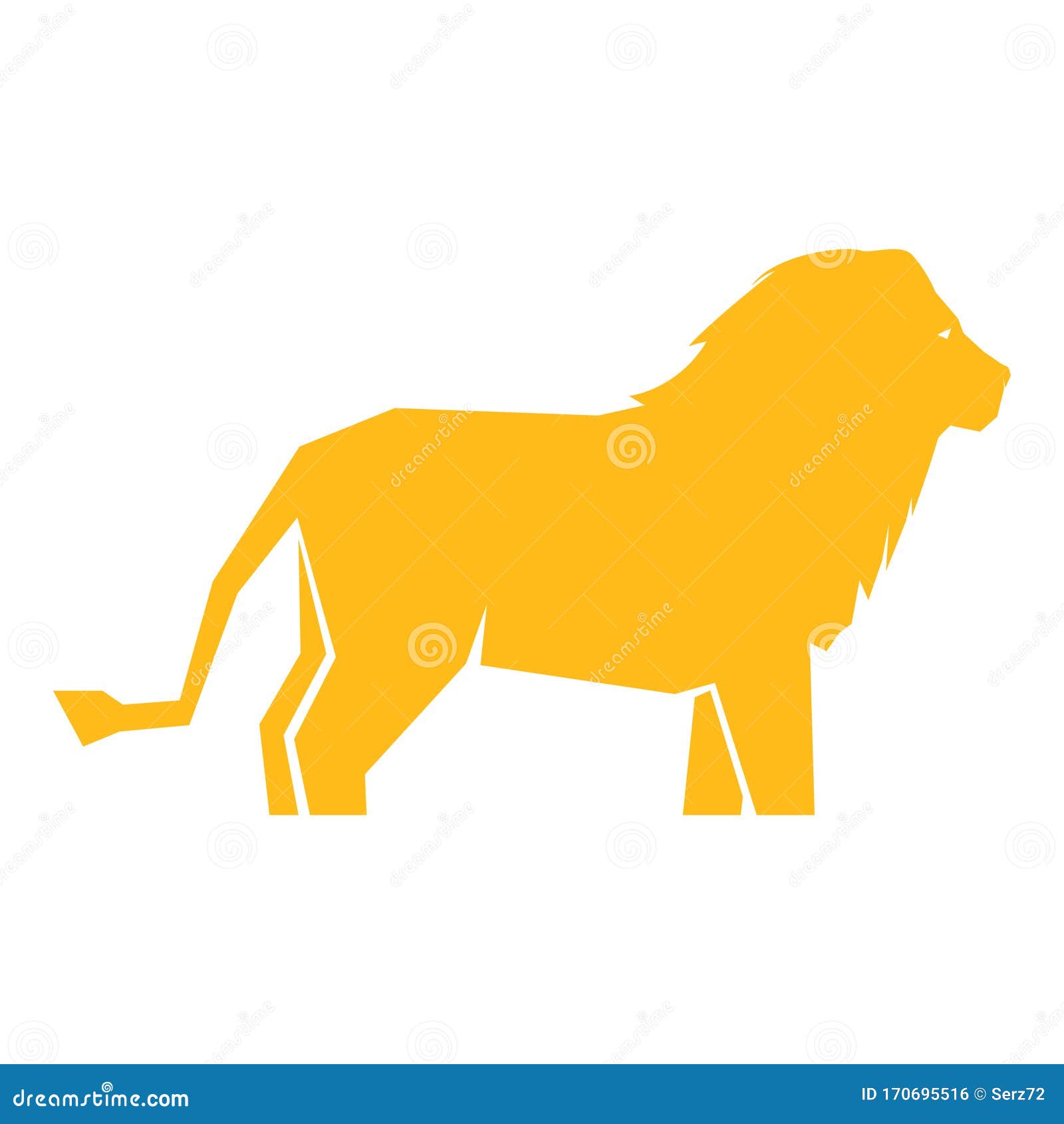 Orange Lion Isolated on White Stock Vector - Illustration of africa ...