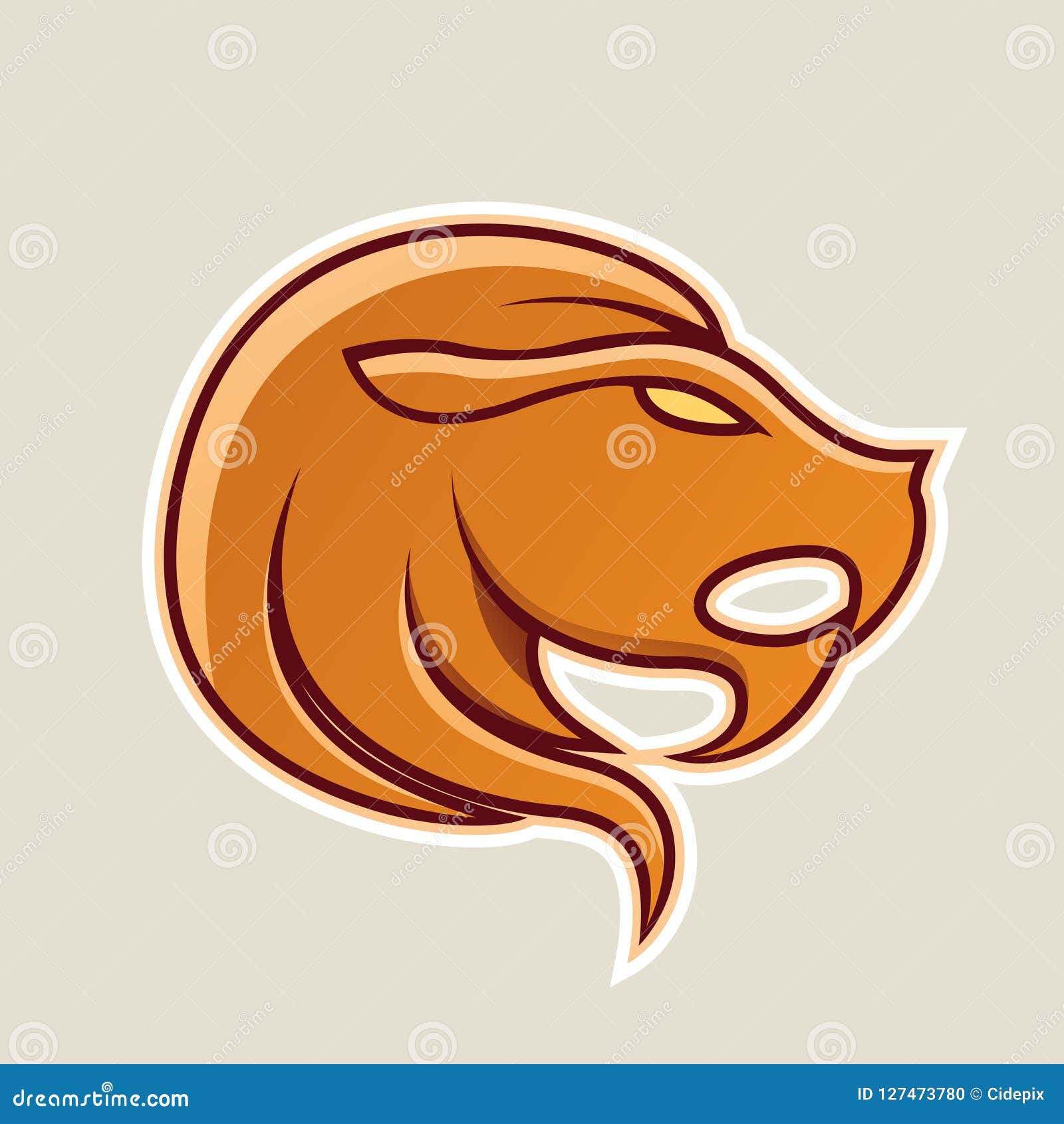 Orange Lion or Leo Icon Vector Illustration Stock Vector - Illustration ...