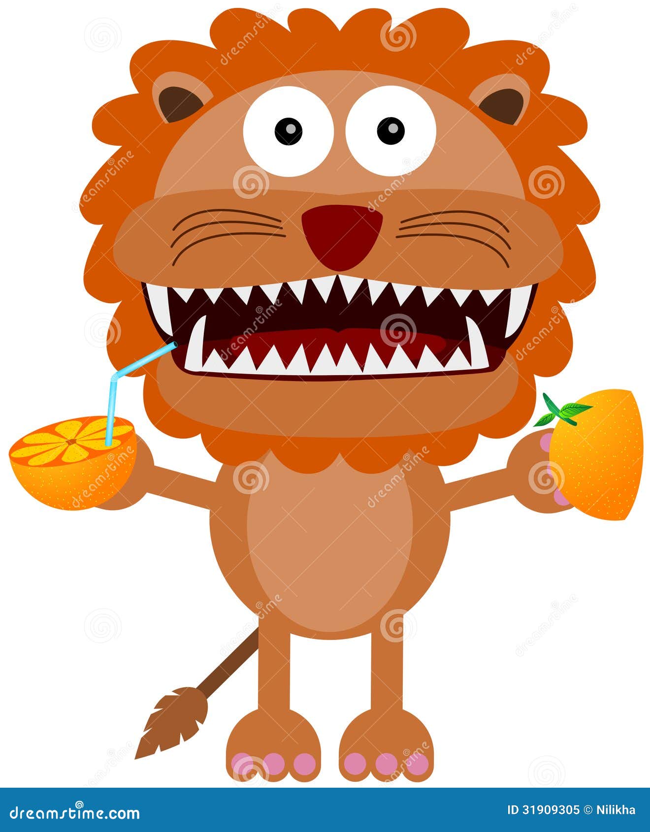 Orange lion stock illustration. Illustration of taste - 31909305
