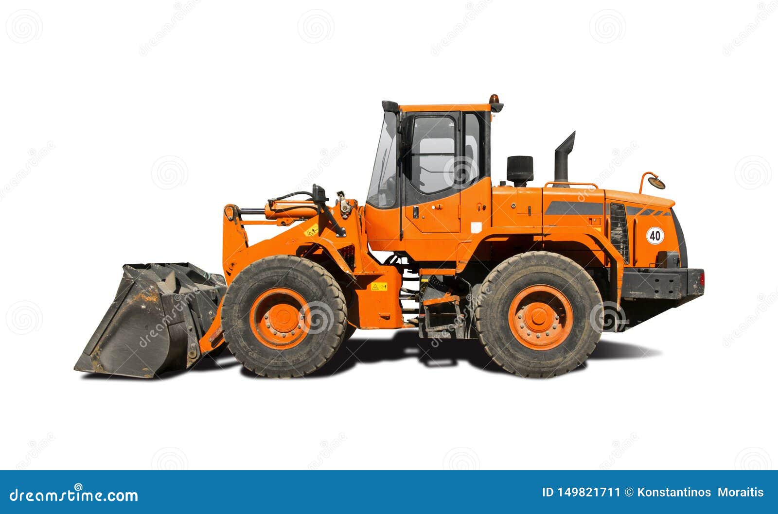 Orange Loader Isolated on White Stock Image - Image of side, work ...