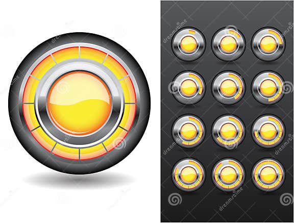 Orange loading button stock vector. Illustration of blank - 23322086