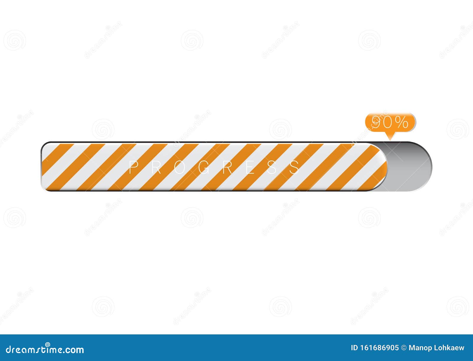 Orange Loading Progress Bar Vector Illustration Stock Vector ...