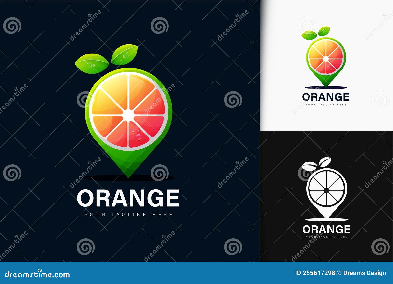 Orange Location Logo Design with Gradient Stock Vector - Illustration ...
