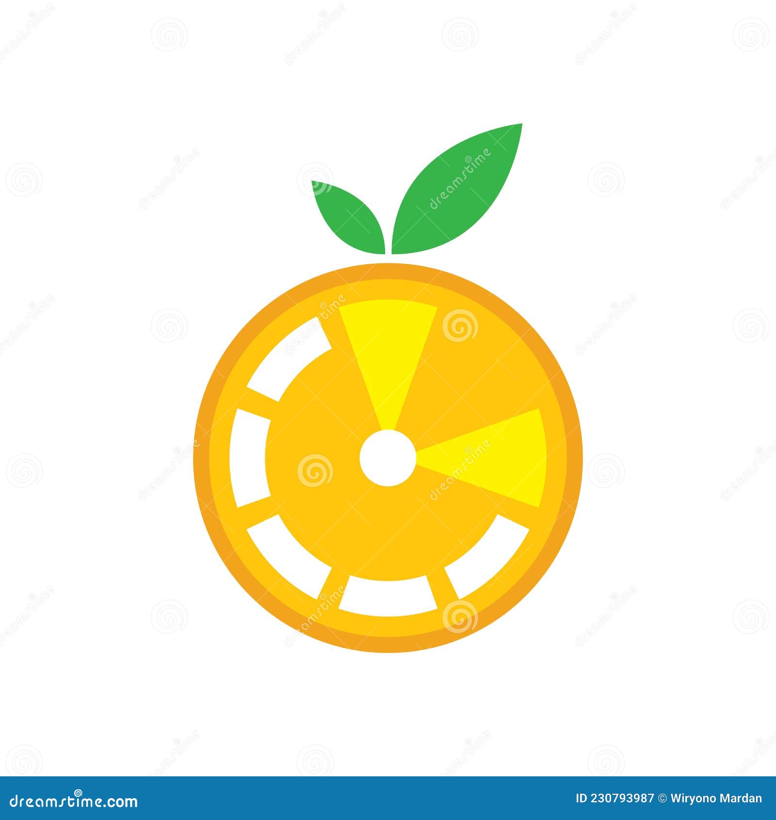 Orange logo with clock stock vector. Illustration of building - 230793987