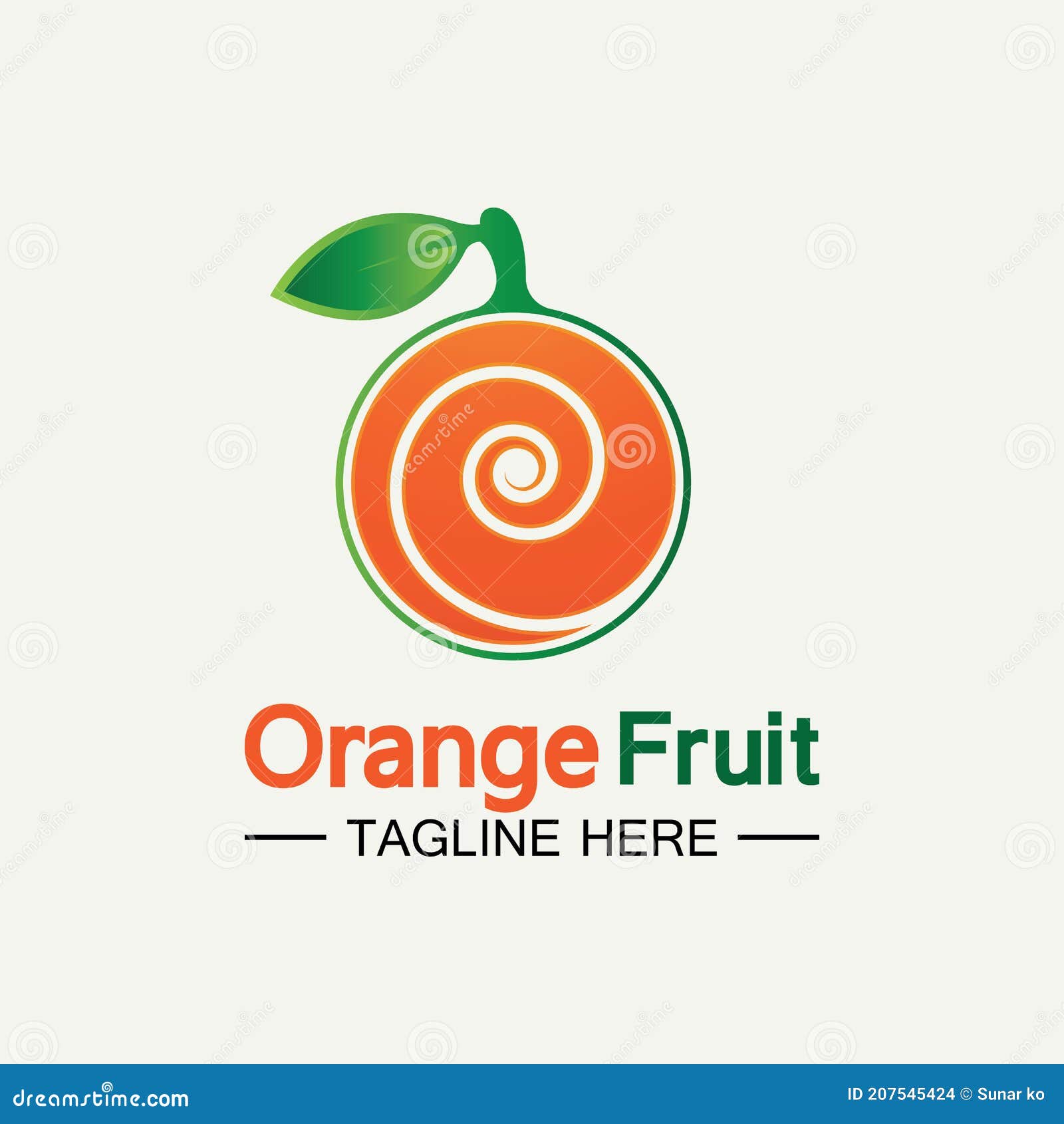 Orange logo design stock vector. Illustration of vector - 207545424