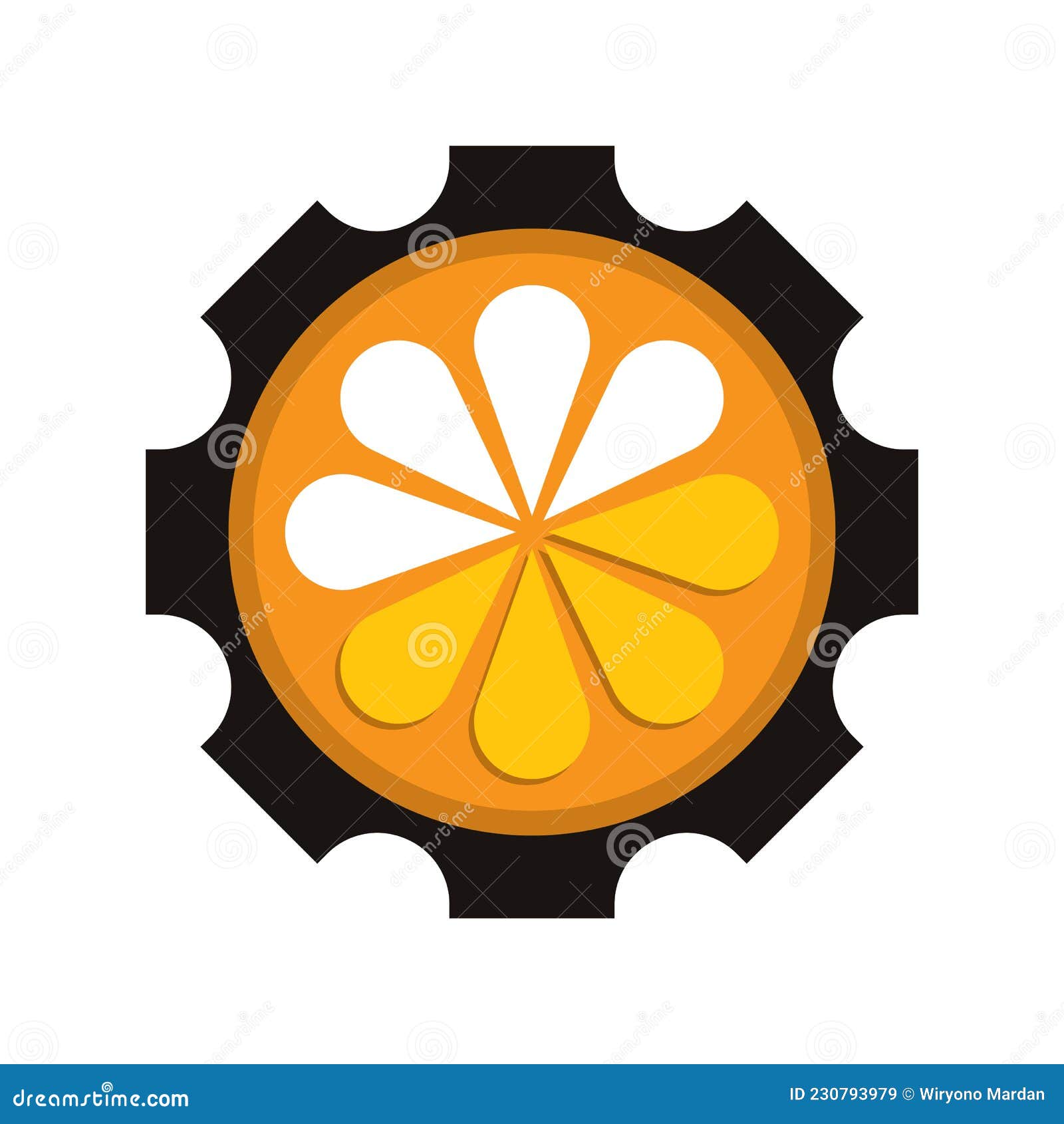 Orange Logo with Gear Vector Stock Vector - Illustration of icon ...
