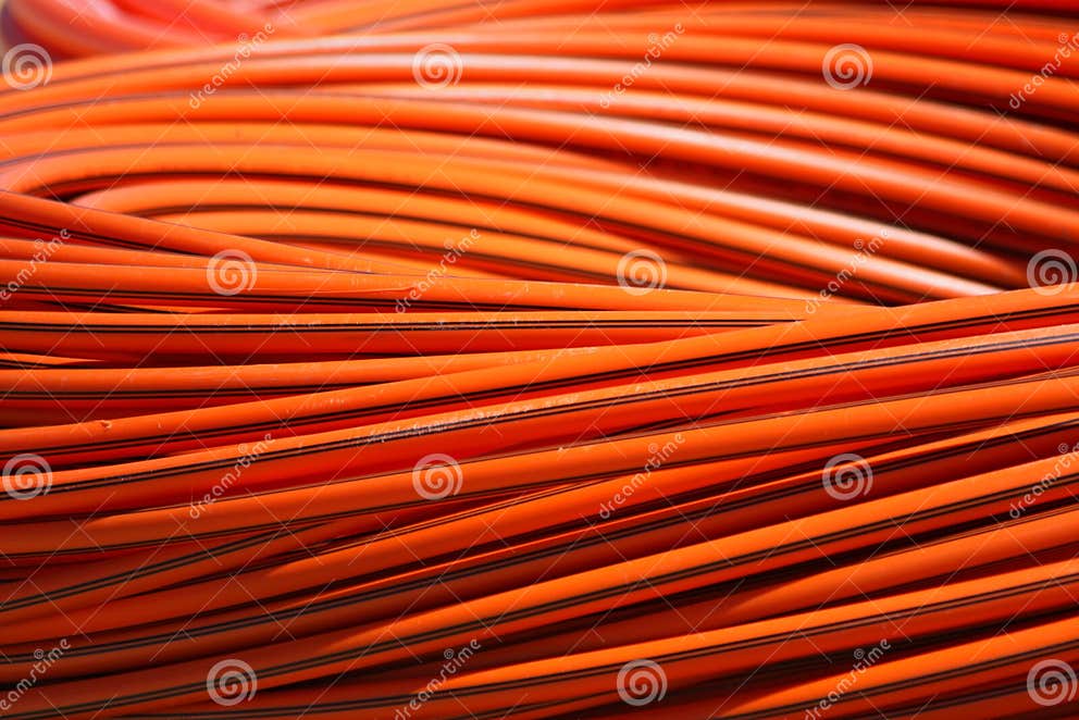 Orange long cable stock image. Image of line, closeup - 16565897