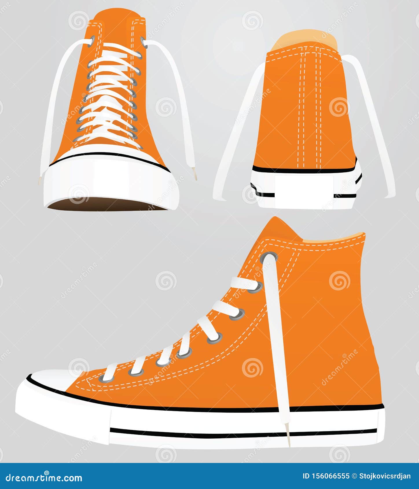 Orange long canvas shoe stock vector. Illustration of orange - 156066555