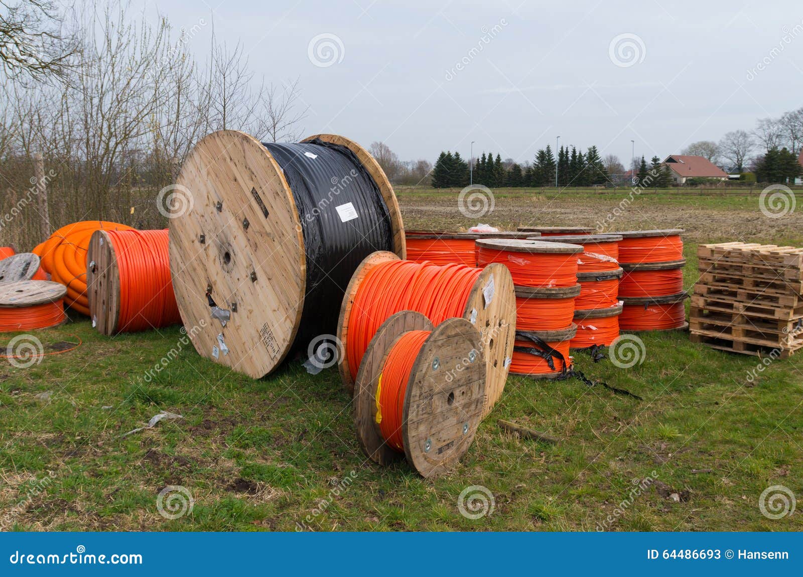 Orange LWL - Kabel stockbild. Bild von elektrizität, glas - 64486693
