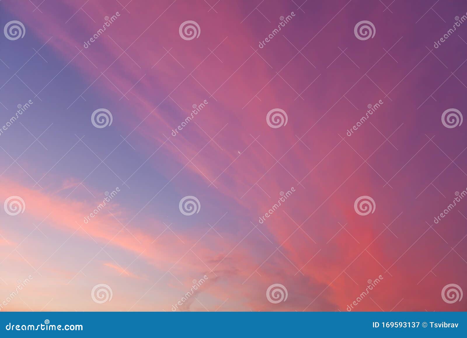 Orange Magenta Clouds in the Sunset Sky. Stock Image - Image of nature ...