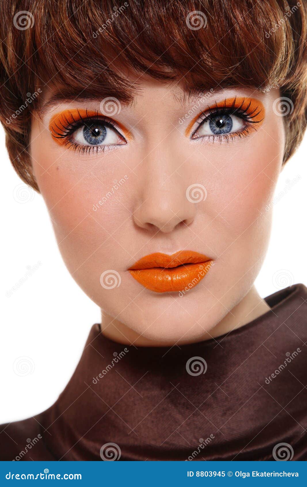 Orange makeup stock image. Image of beautiful, female - 8803945