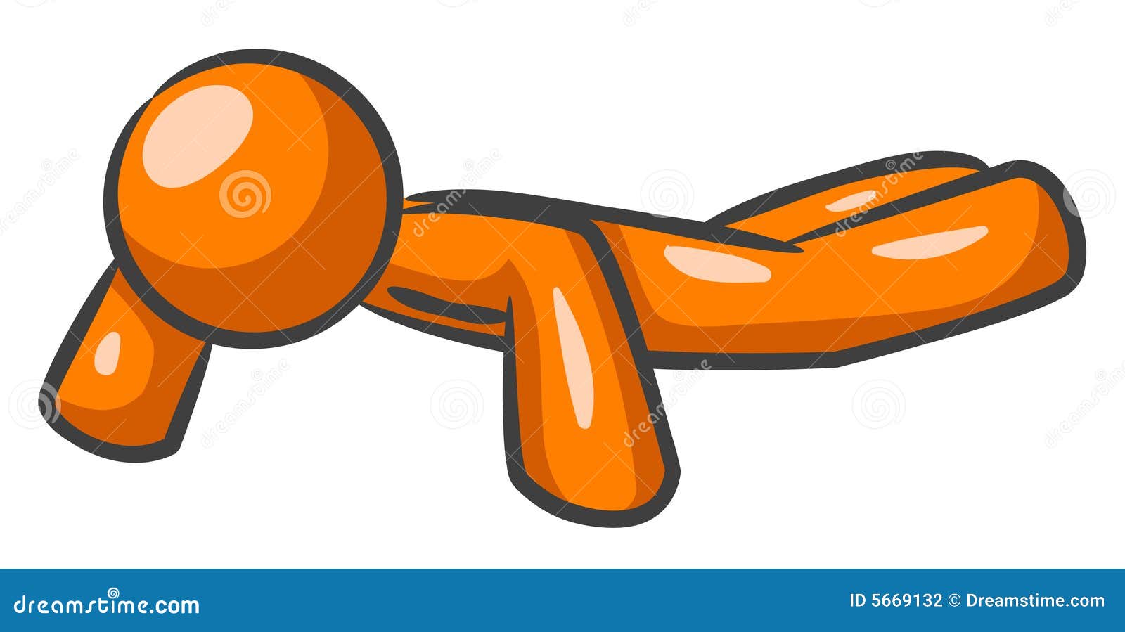 Orange man doing push-ups stock vector. Illustration of push - 5669132