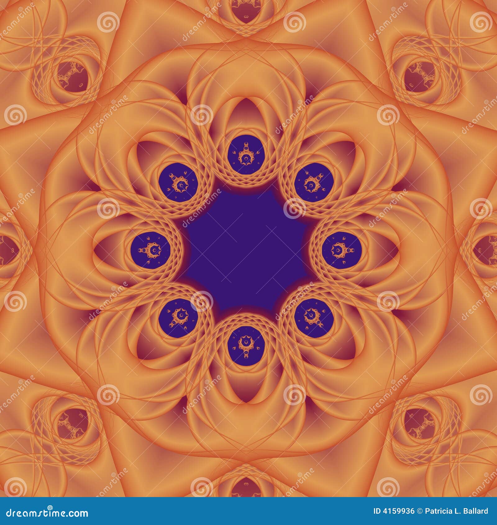 Orange Mandala stock illustration. Illustration of blue - 4159936