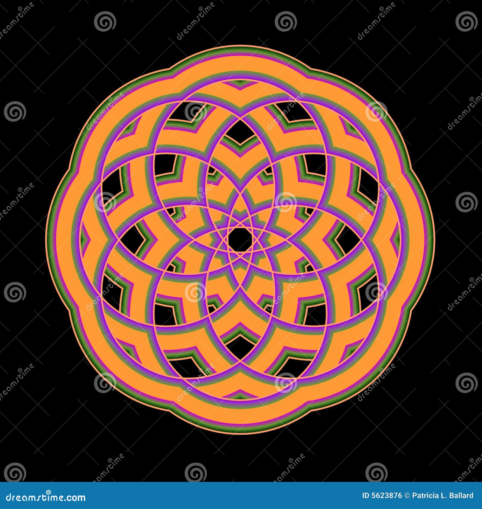 Orange Mandala stock illustration. Illustration of orange - 5623876