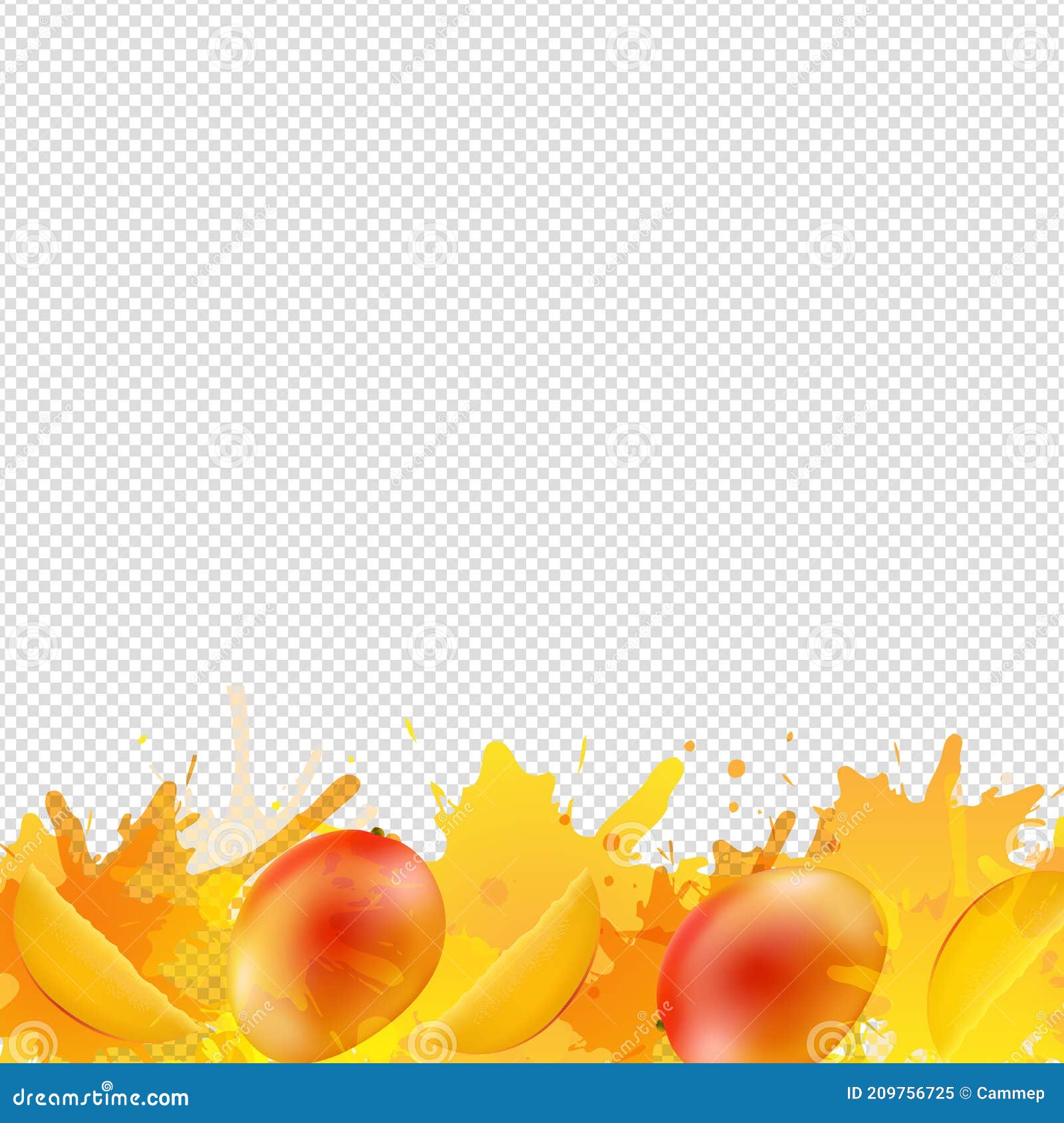 Orange Mango Border with Paint Transparent Background Stock Vector ...