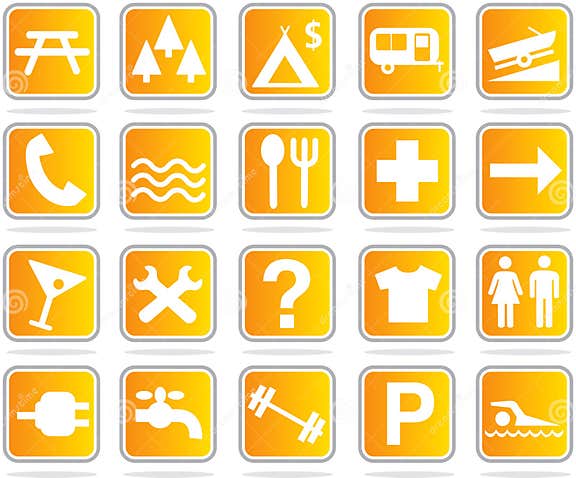 Orange map icon set stock vector. Illustration of nautical - 33539315