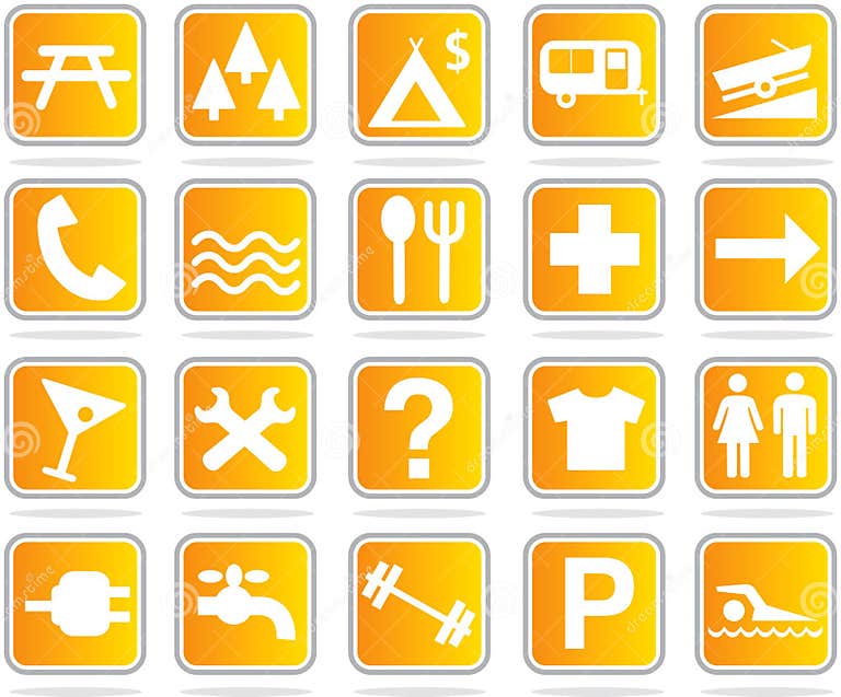Orange map icon set stock vector. Illustration of nautical - 33539315
