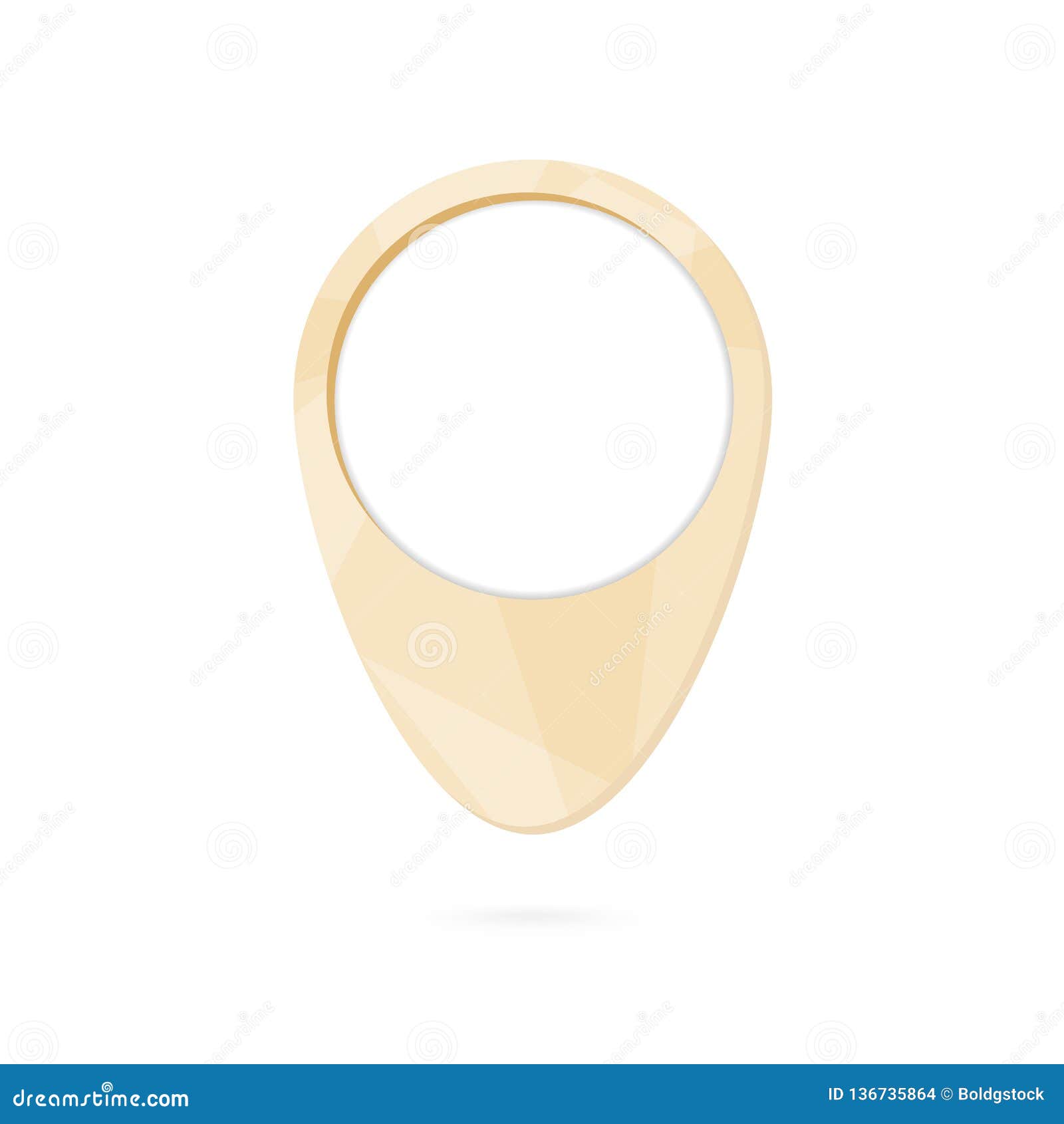 Orange Map Point Symbol. Map Marker with Shadow Stock Vector ...