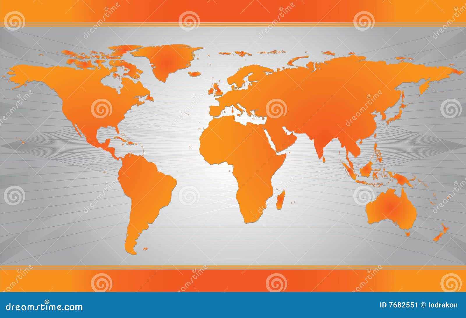 Orange Map of the world stock vector. Illustration of global - 7682551