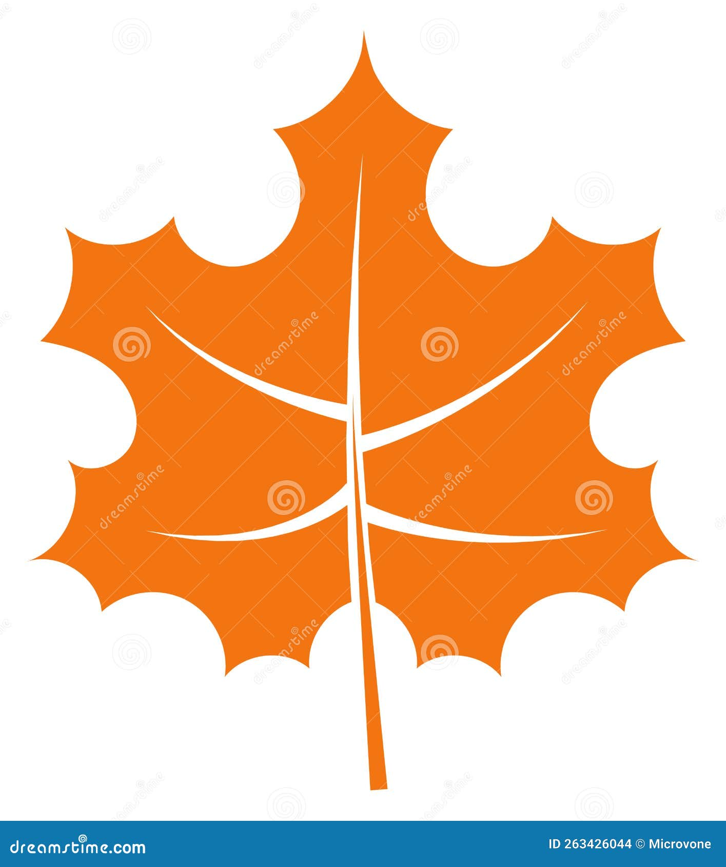 Orange Maple Leaf. Autumn Sign Stock Illustration - Illustration of ...