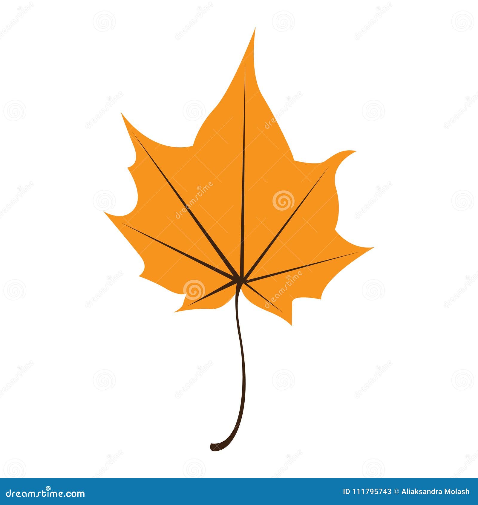 Orange Maple Leaf Isolated on White Background Stock Vector ...