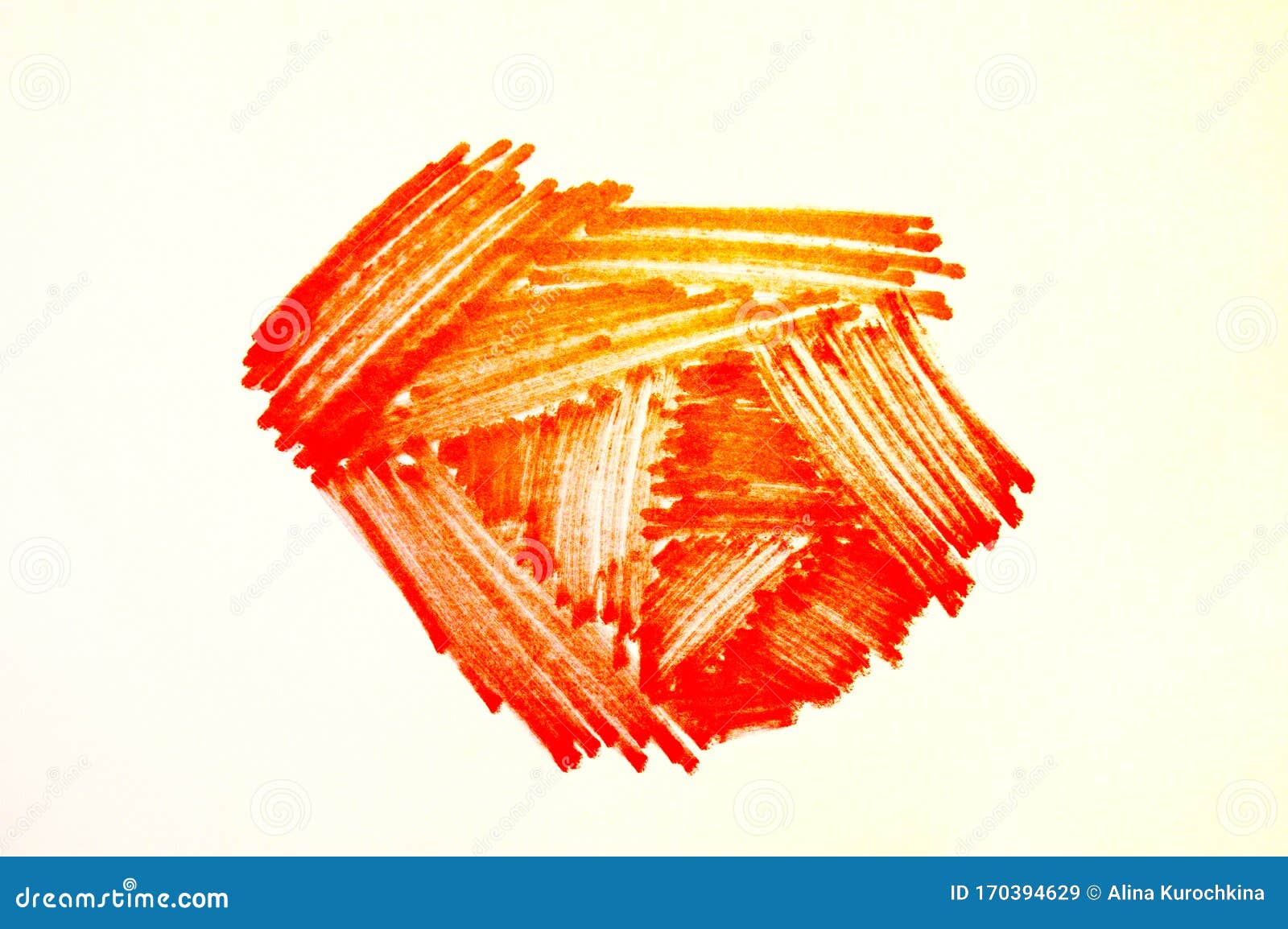 Orange Strokes Marker on a White Background Stock Image - Image of mark ...
