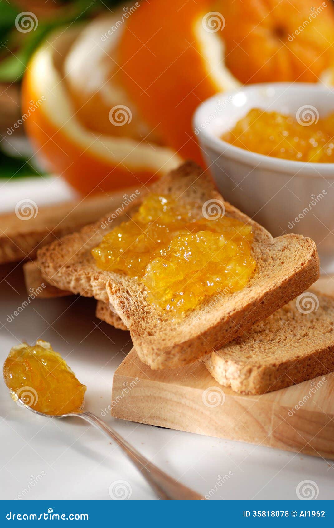 Orange marmalade on toast stock photo. Image of table - 35818078