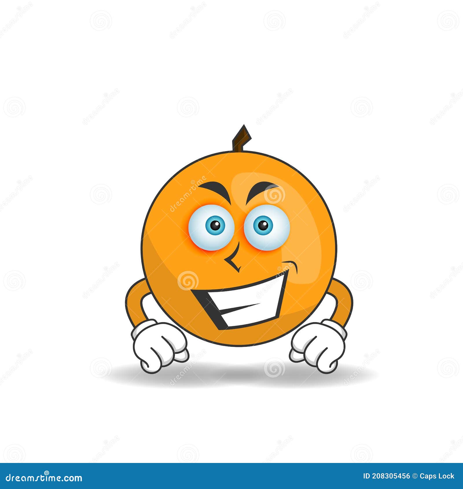 Orange Mascot Character with Smile Expression. Vector Illustration ...