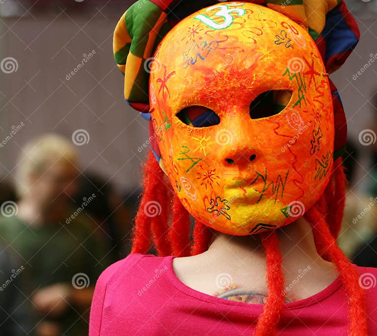 Orange mask stock image. Image of bright, girl, makeup - 14639155