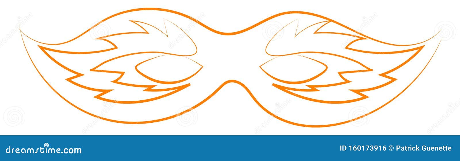 Orange Mask Drawing, Illustration, Vector Stock Vector - Illustration ...