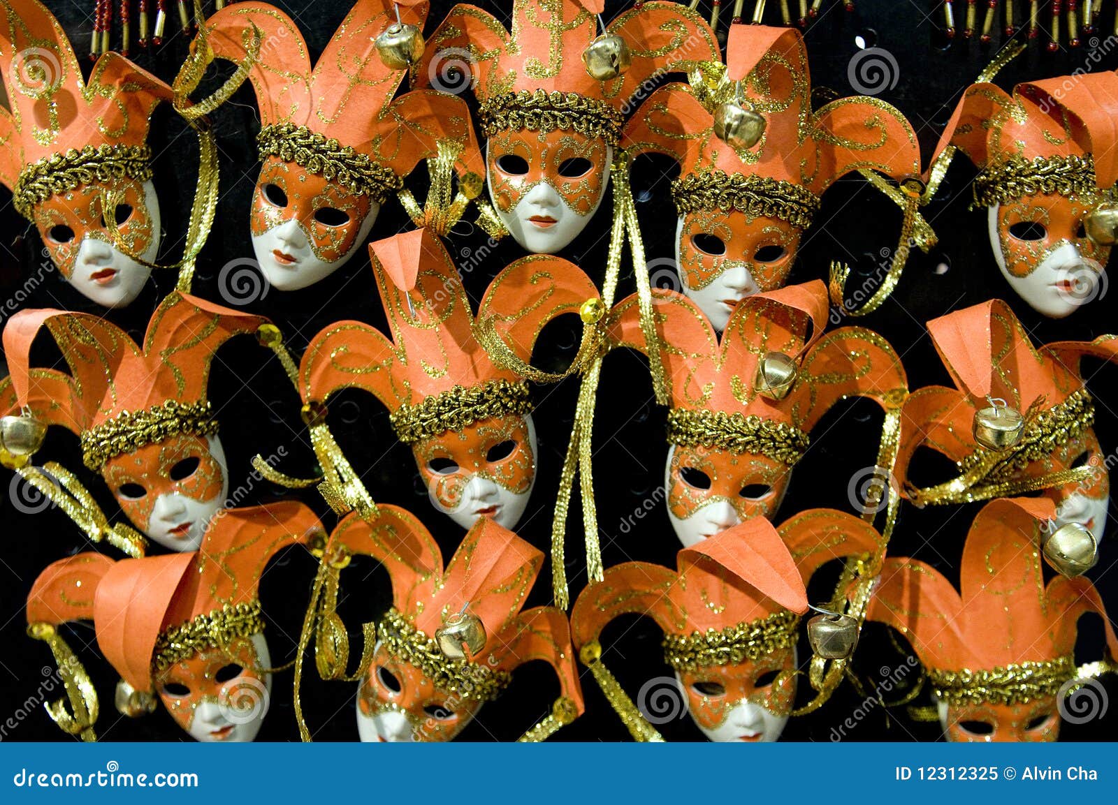 Orange masks stock image. Image of party, jester, decorative - 12312325