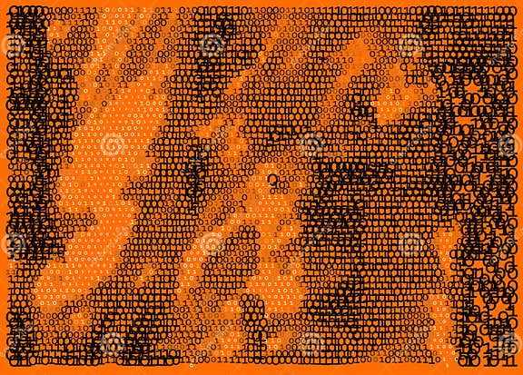 Orange Matrix. Ones and Zeros Stock Vector - Illustration of background ...