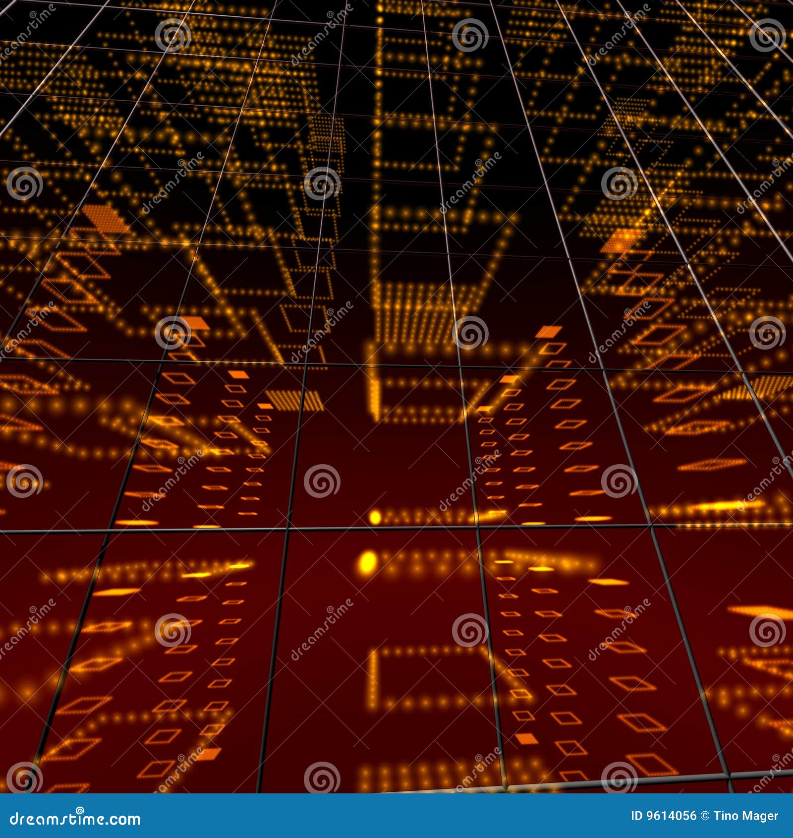 Orange matrix room stock illustration. Illustration of line - 9614056