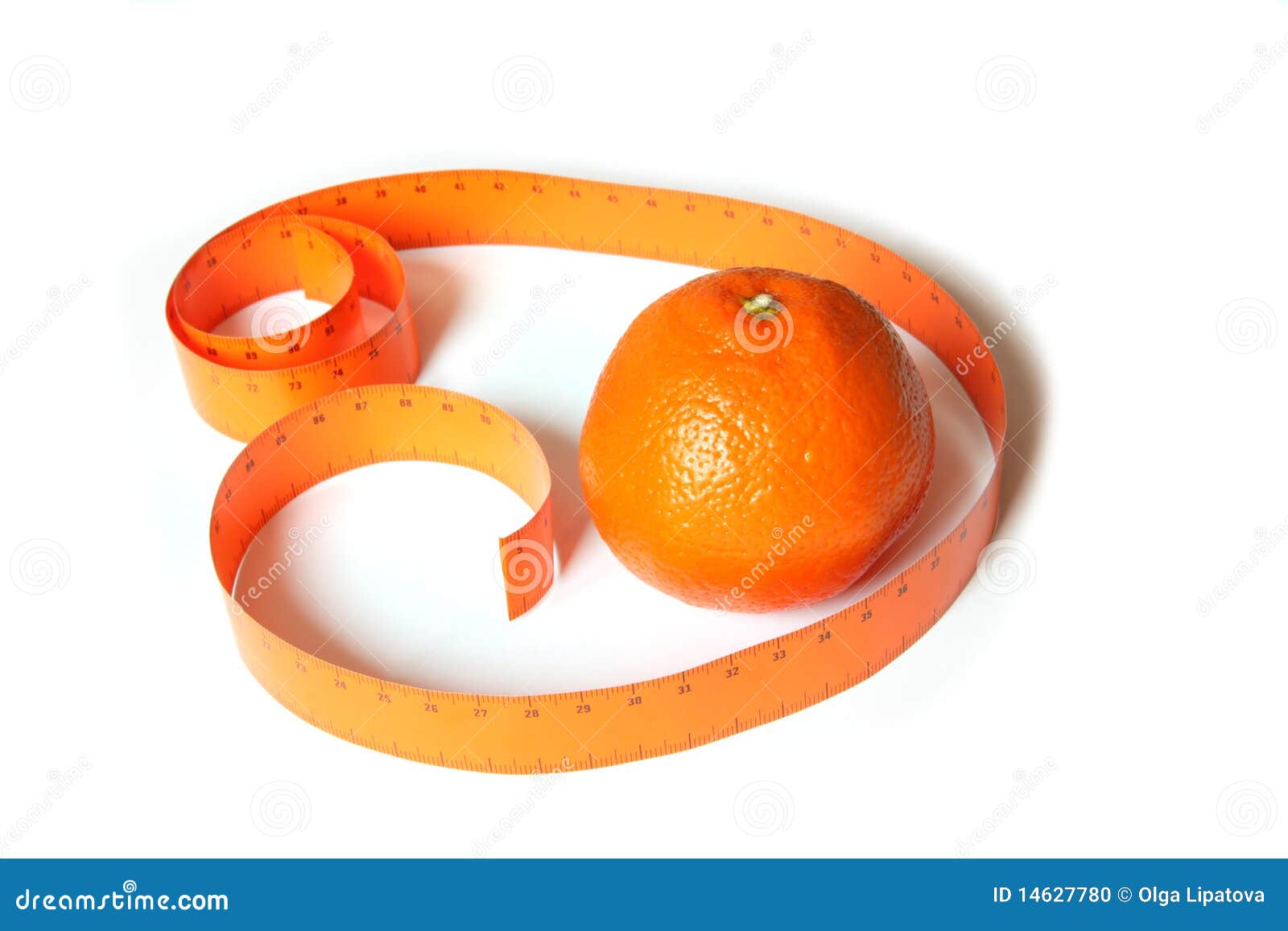 Orange and measuring tape stock photo. Image of fruit - 14627780