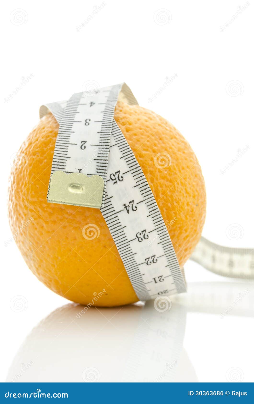 Orange with measuring tape stock photo. Image of measure - 30363686