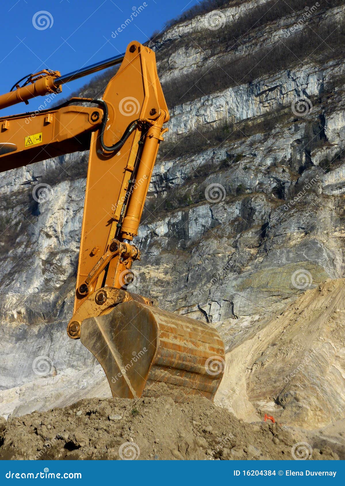 Orange Mechanical Digger Arm Stock Photo - Image of mover, excavator ...