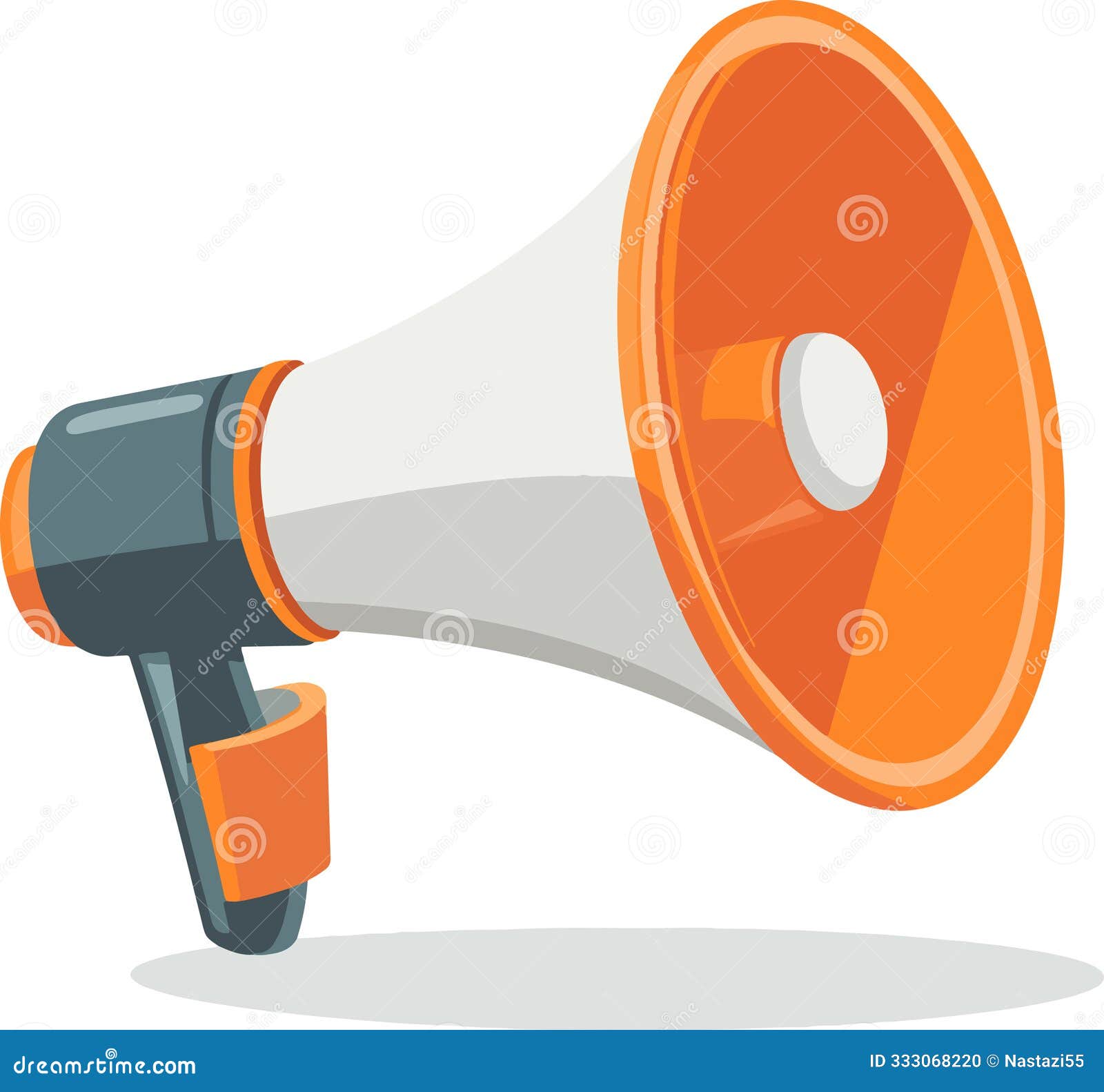 Orange Megaphone Isolated on White Stock Illustration - Illustration of ...