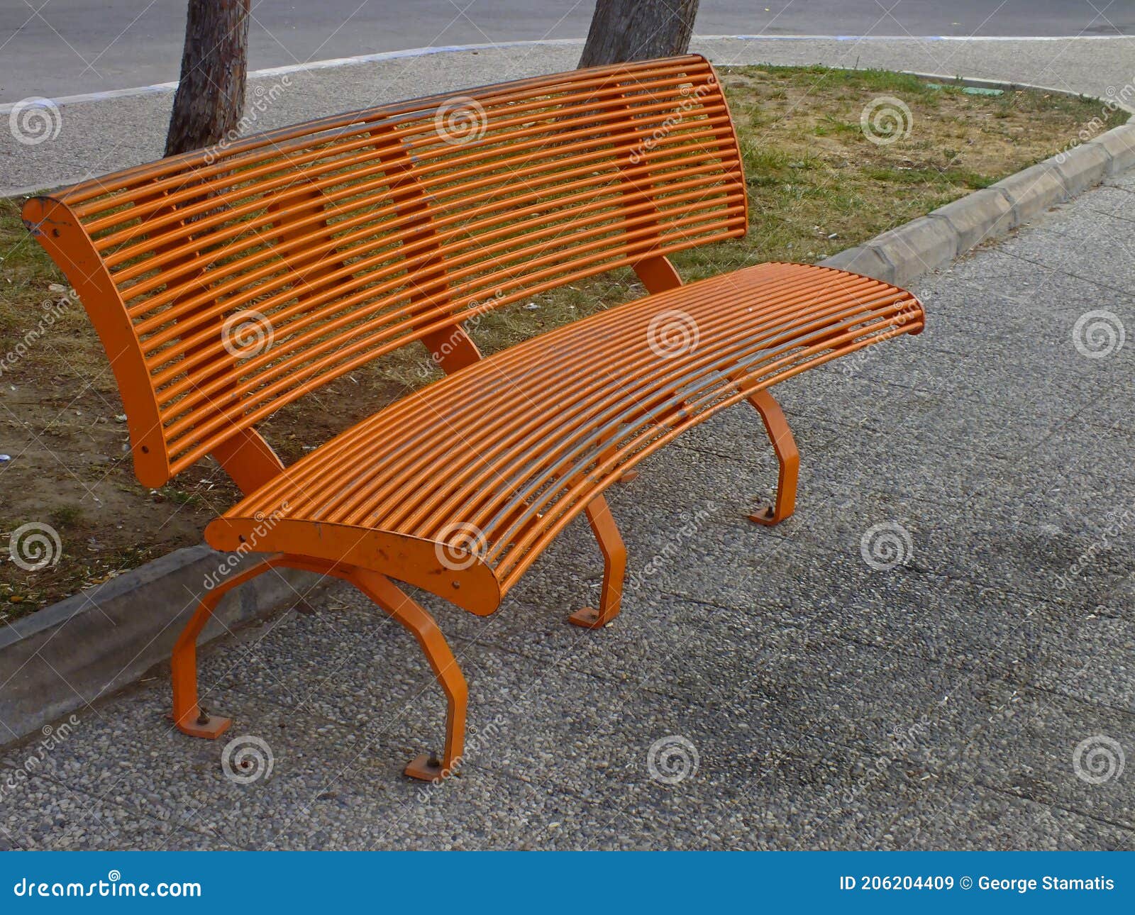 METAL BENCH stock image. Image of metal, rest, orange - 206204409