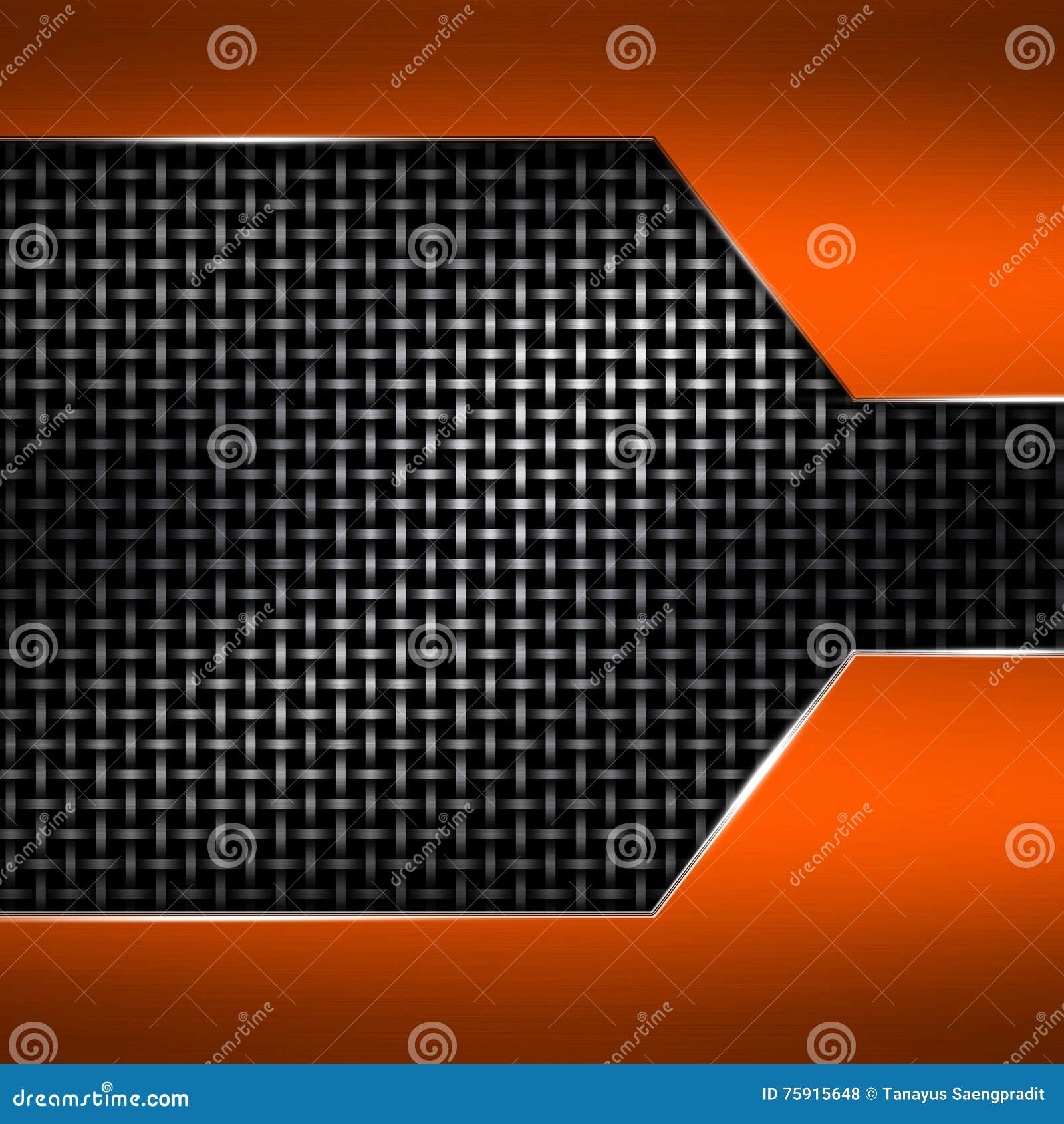 Orange Metal Frame on Black Metallic Mesh. Stock Illustration ...