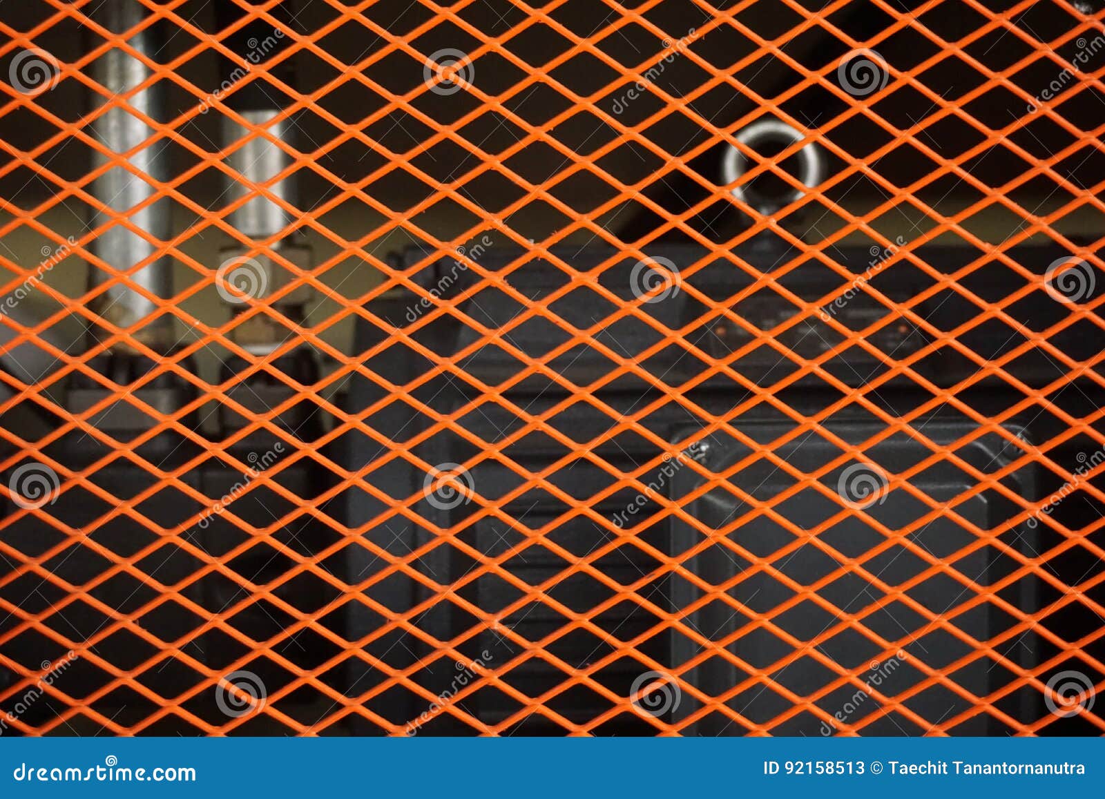 Orange metal mesh stock image. Image of grid, grate, aluminum - 92158513